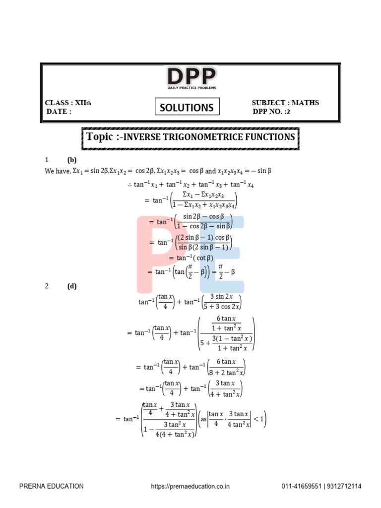 Tan Inverse Functions Explained | PDF | Algebra | Euclid