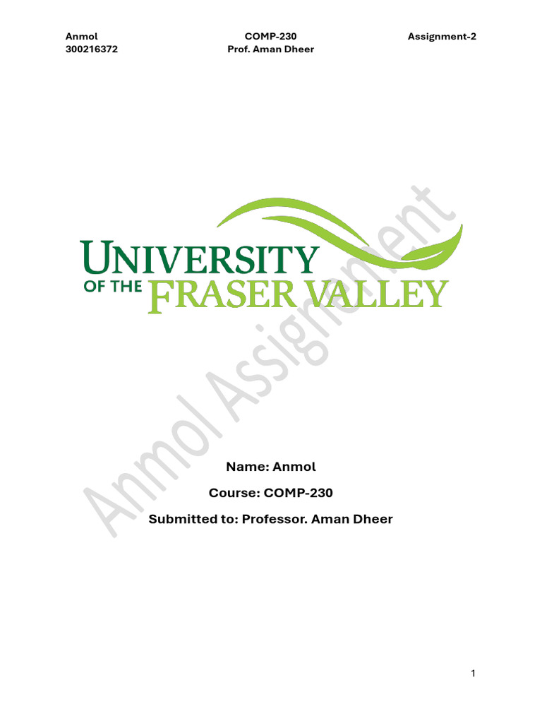 Anmol 300216372 Comp 230 | PDF | Computer Data | Computer Programming