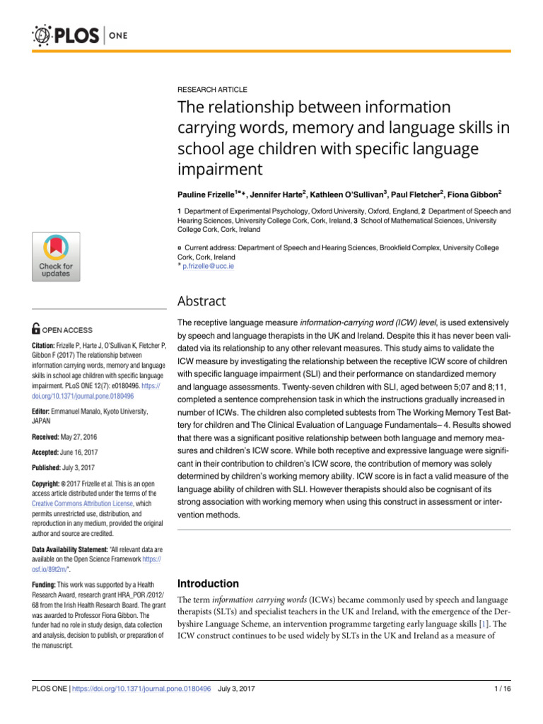 Information Carrying Words | PDF | Neuroscience | Human Communication
