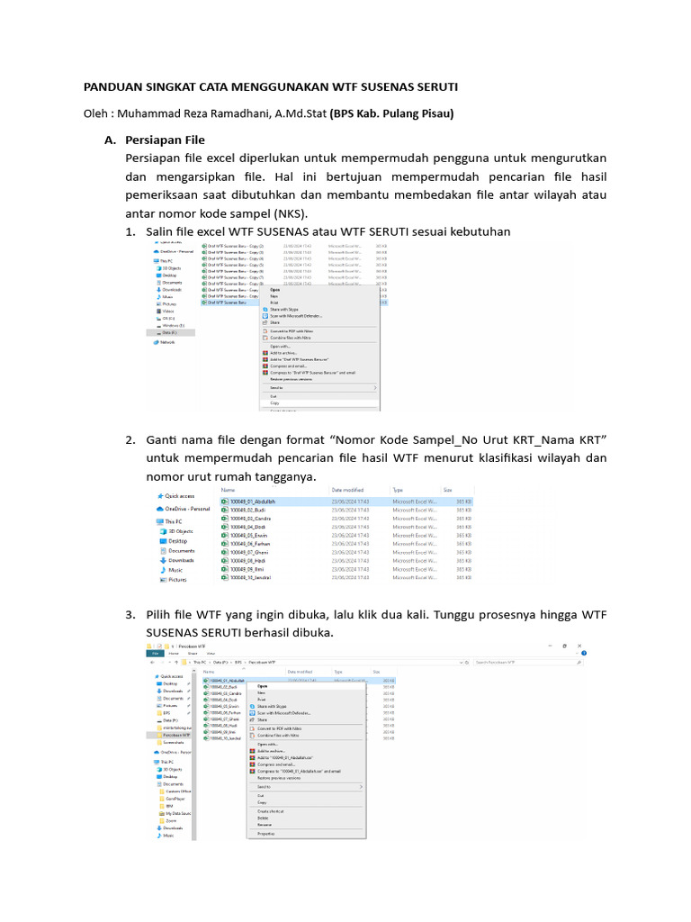 Panduan Singkat Cara Menggunakan WTF Susenas Seruti | PDF
