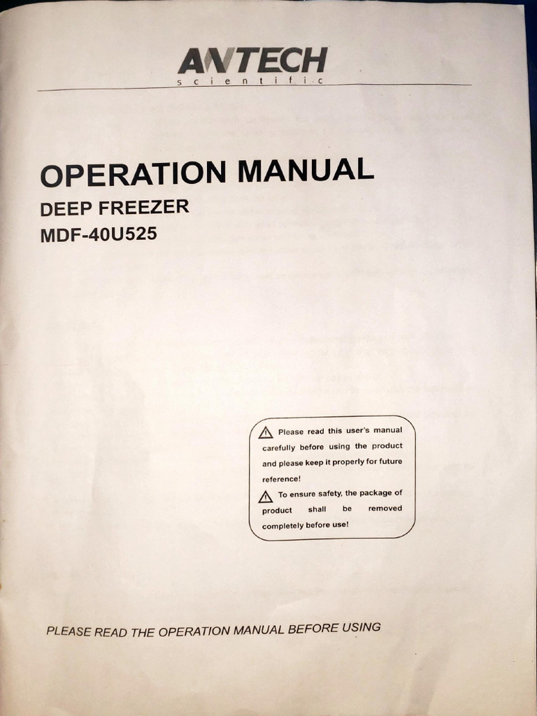 Antech Deep Freezer MDF-40U525 | PDF | Refrigerator | Building Engineering