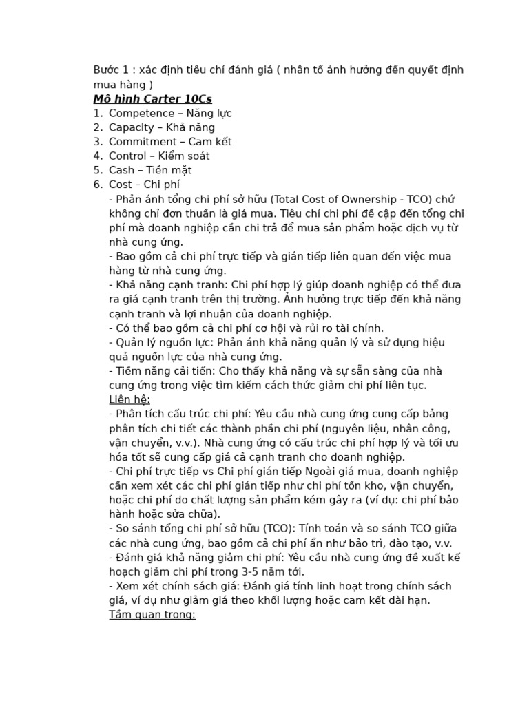 Mô Hình Carter 10Cs | PDF
