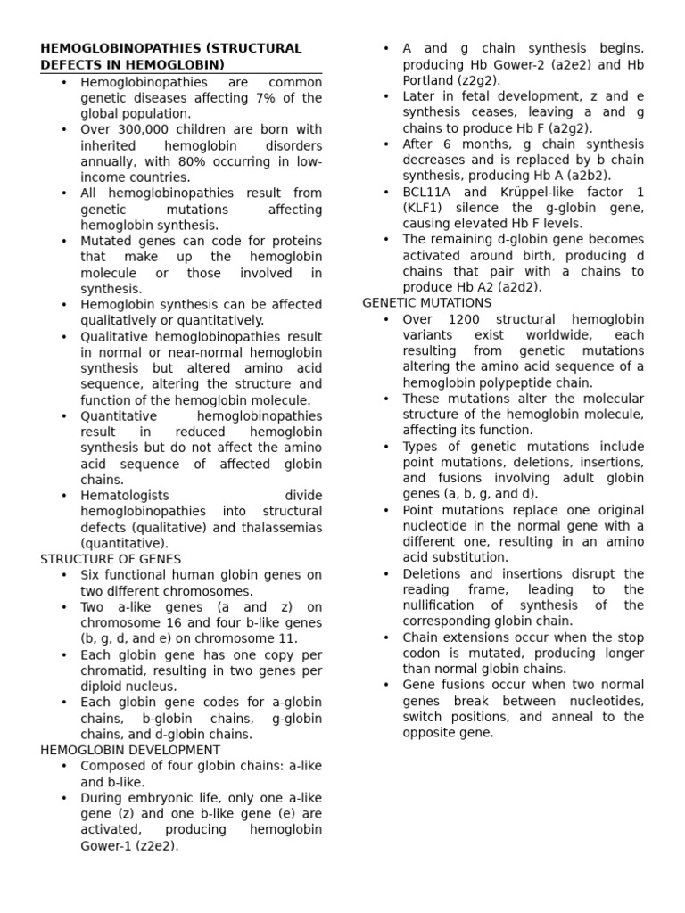 Chapter 24 Hemoglobinopathies | PDF | Hemoglobin | Point Mutation