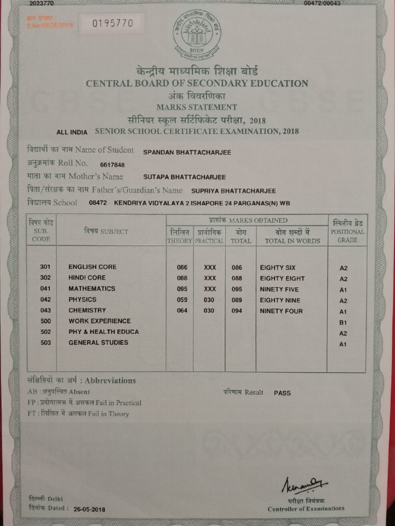Class 12 Result PDF | PDF
