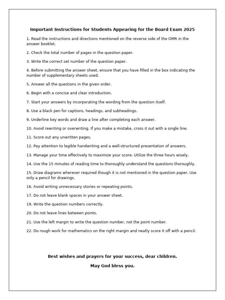Important Instructions | PDF