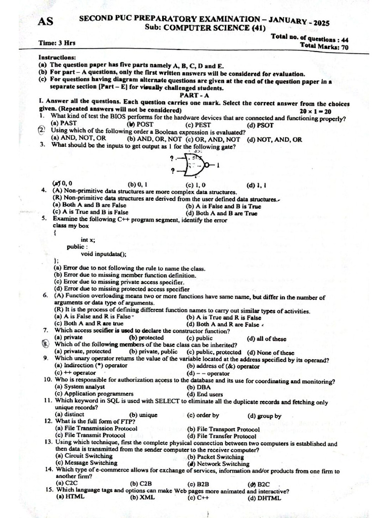 CS Pre Beng AS | PDF