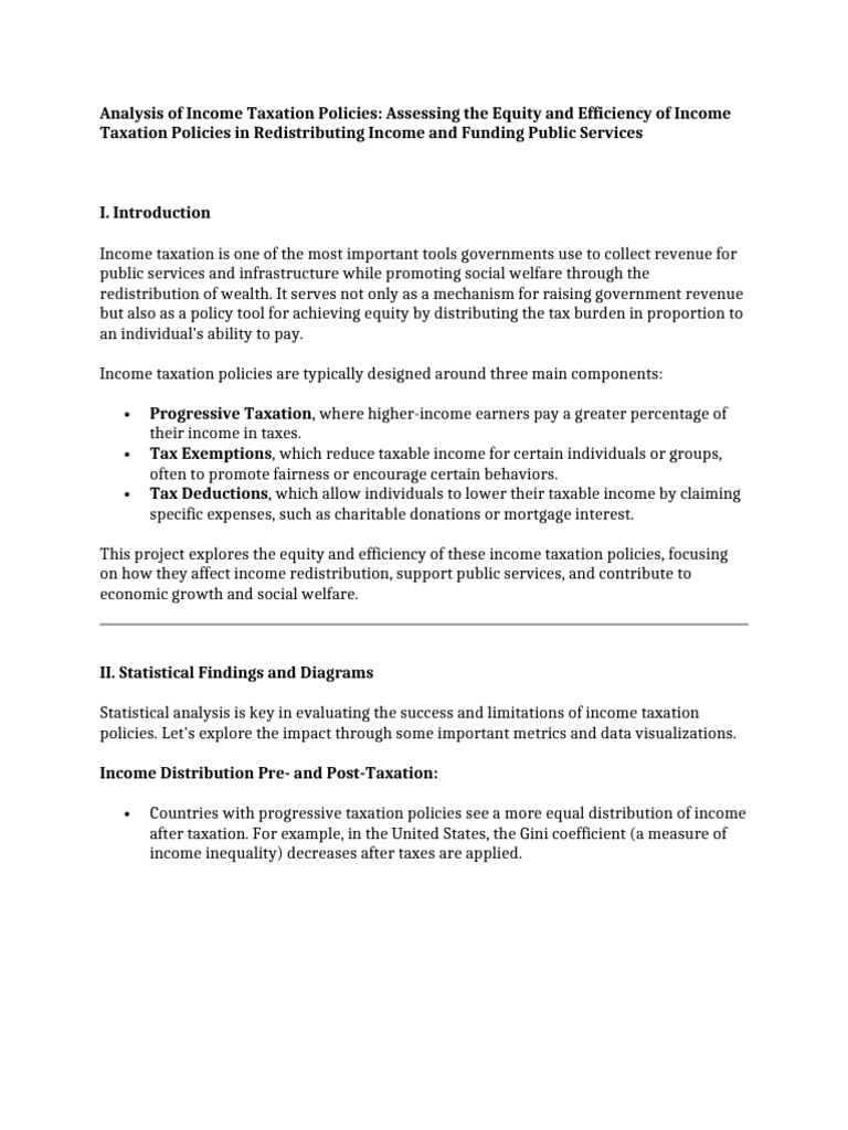 Analysis of Income Taxation Policies ECO 2 TER | PDF | Taxes ...