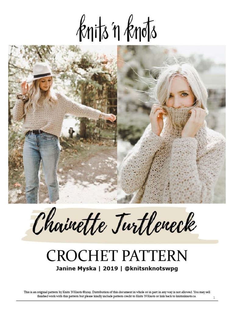 Chainette - Turtleneck Crochet Pattern | PDF | Knitting | Crochet