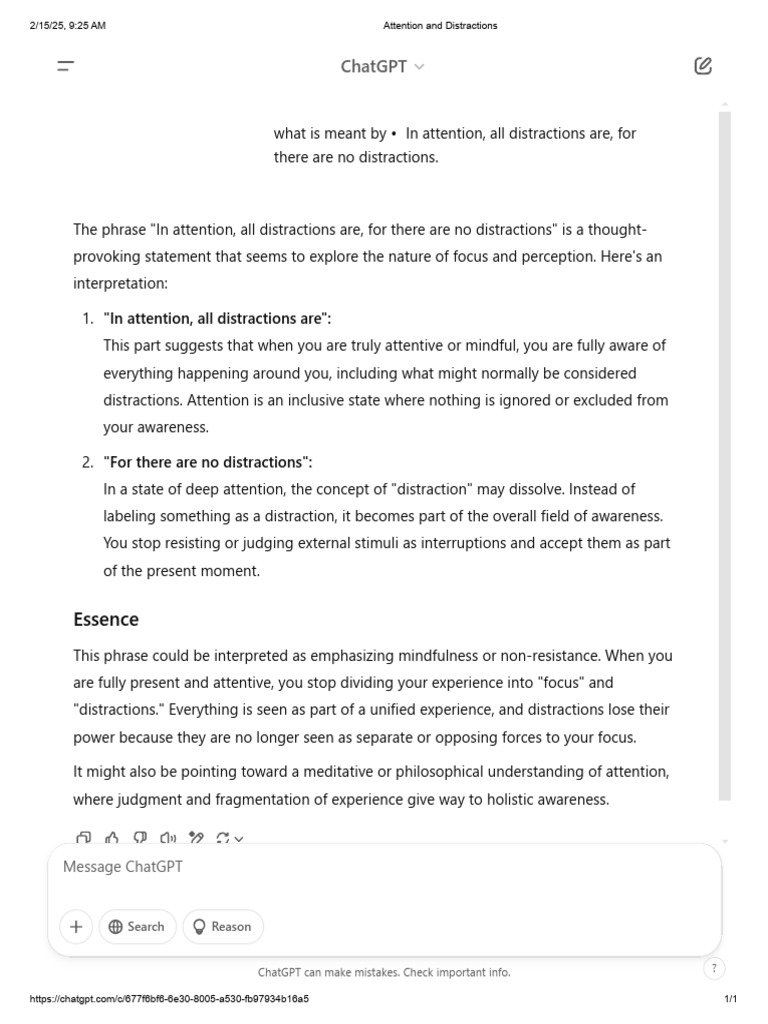 Attention and Distractions | PDF