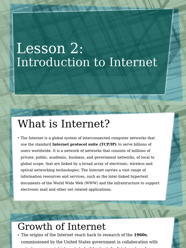 LES02 Introduction to Internet | PDF | World Wide Web | Internet & Web