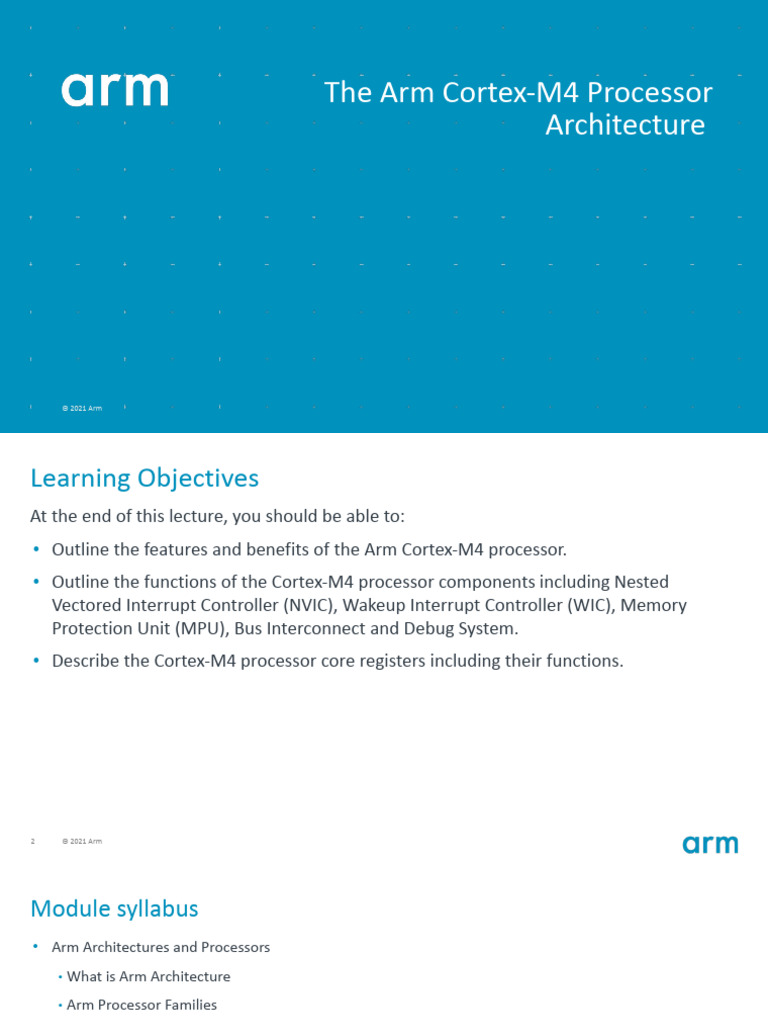 Lecture03_CortexM4Processor_Part1 | PDF | System On A Chip | Central ...