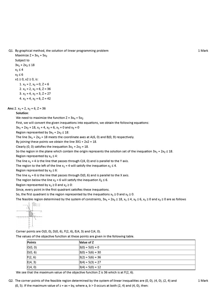 LINEAR PROGRAMMING | PDF | Cartesian Coordinate System | Mathematical ... LINEAR PROGRAMMING | PDF | Cartesian Coordinate System | Mathematical ...