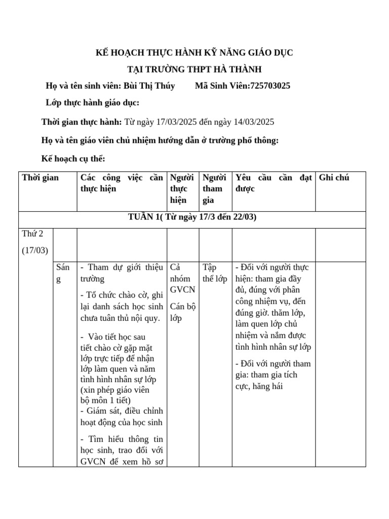596633128-Nguyễn-Thị-Thu-Hồng-Kế-hoạch-thực-hanh-kĩ-năng-giao-dục-10D1 (1) | PDF
