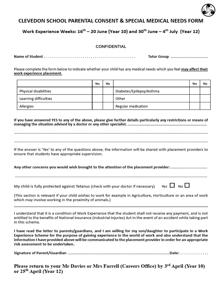 8. Parental Consent Medical Form | PDF