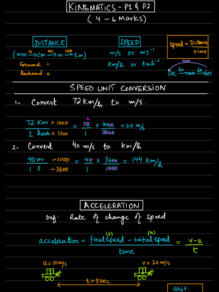 Kinematics: Speed, Distance, and Graphs | PDF | Acceleration | Area