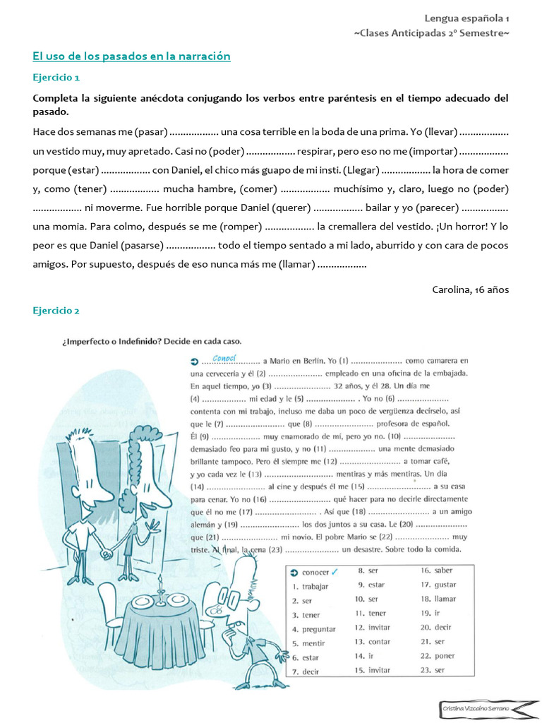 Uso de los Pasados en Narración | PDF