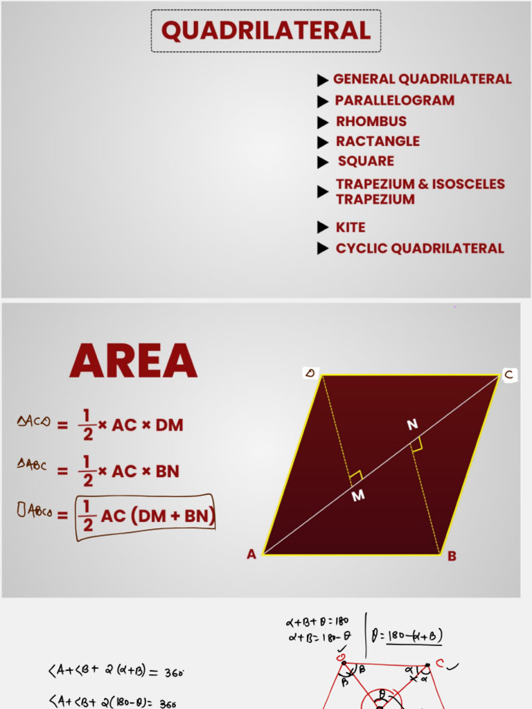 186) Quadrilateral Lect - 01 (General Quadrilateral) - Notes | PDF