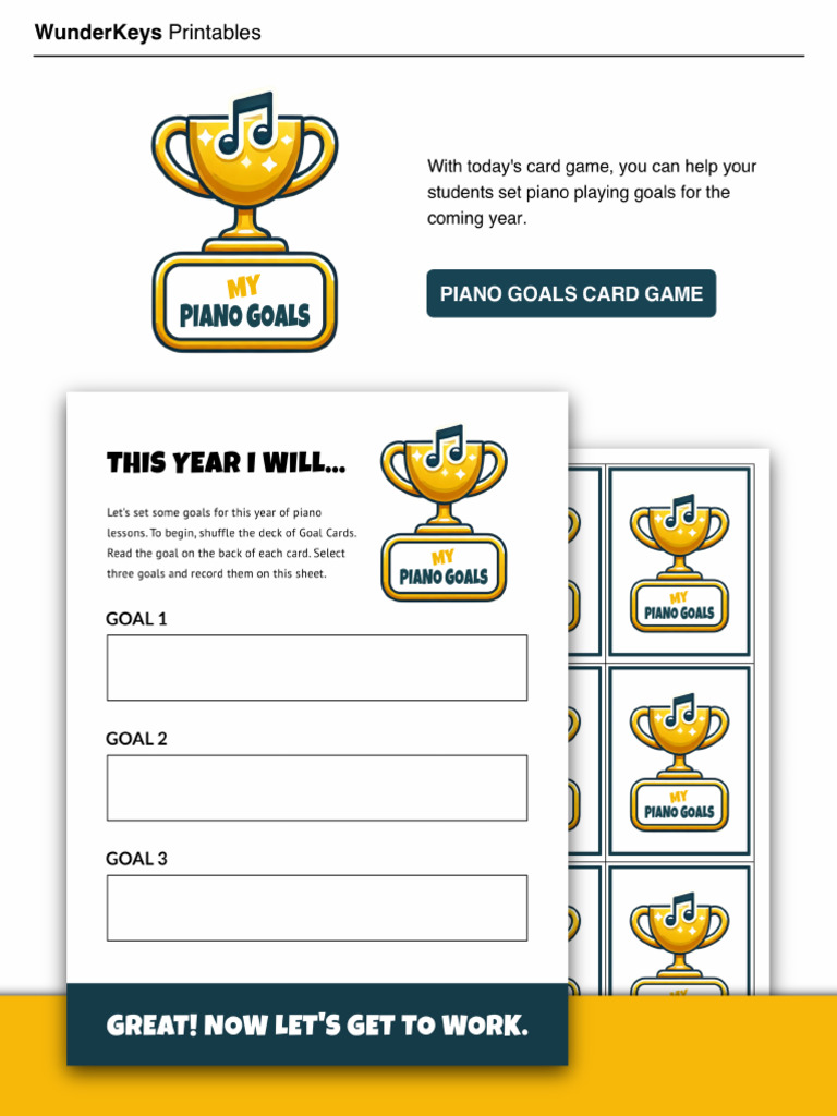 My Piano Goals Card Game | PDF | Chord (Music) | Music Theory