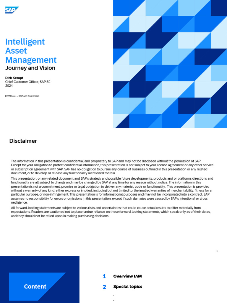 SAP Intelligent Asset Management Overview | PDF | Reliability Engineering | Cloud Computing