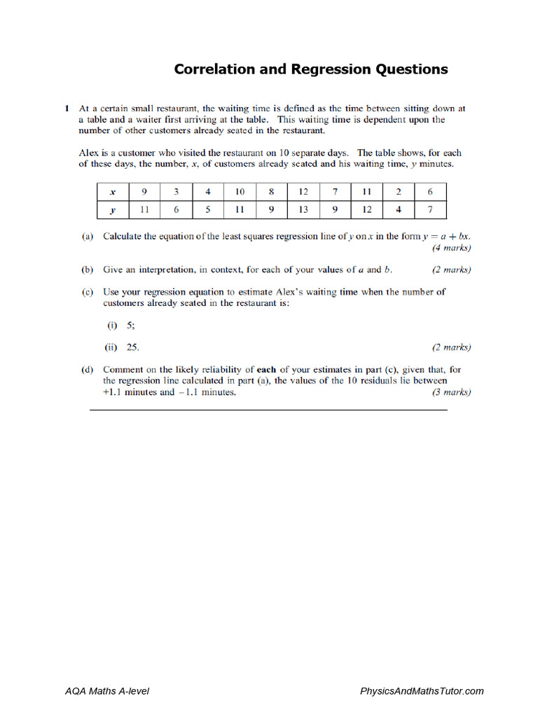 AQA A-Level Maths: Correlation Guide | PDF