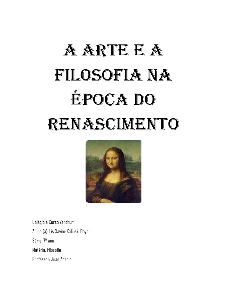 A Arte Renascentista Versão Final | PDF | Renascimento | Leonardo da Vinci