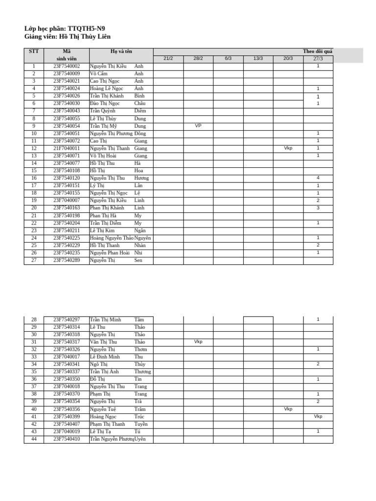 Bảng-theo-dõi-quá-trình-học-tập-TH5 2 | PDF