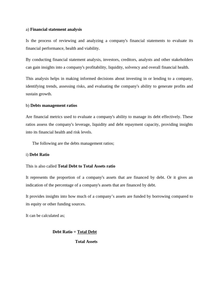 Financial Management Group A | PDF | Debt | Financial Statement Analysis