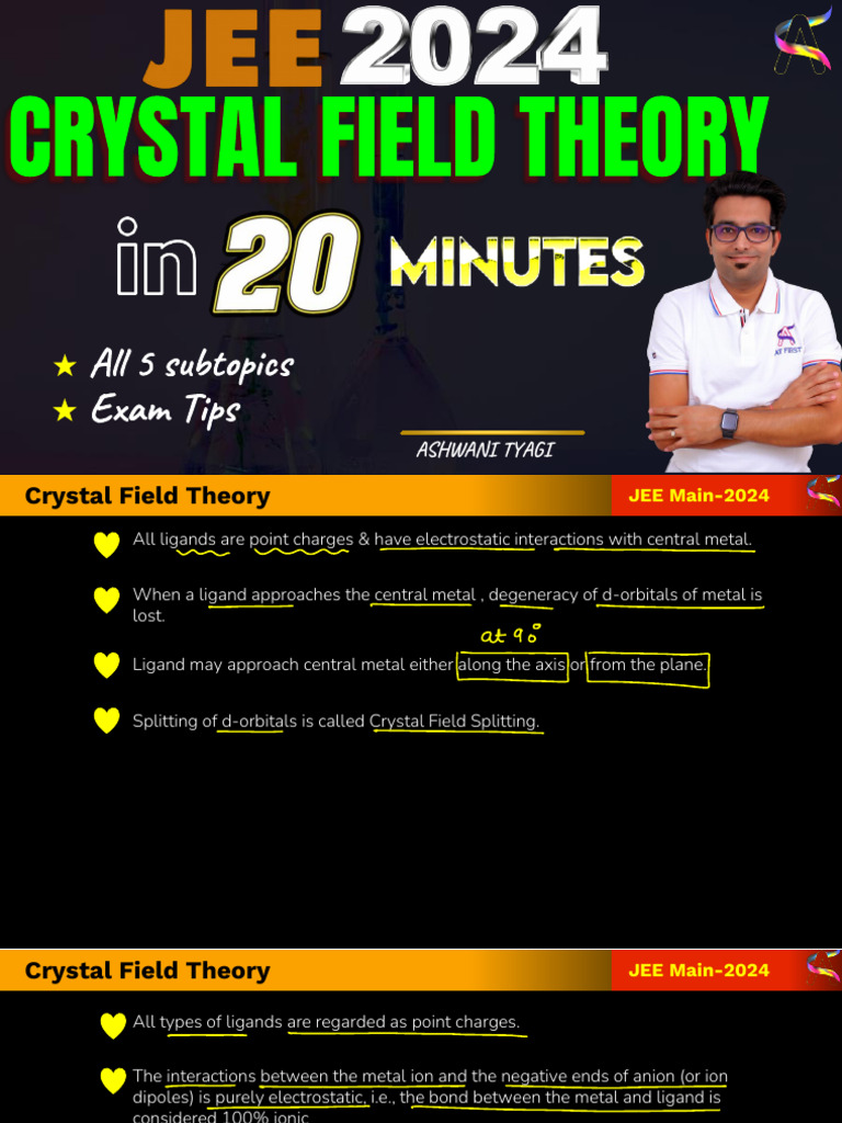 Crystal Field Theory Overview | PDF | Coordination Complex | Ligand