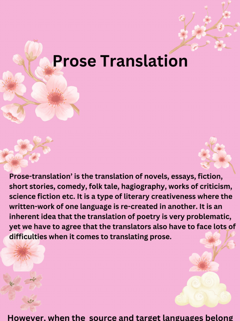 Prose Translation | PDF
