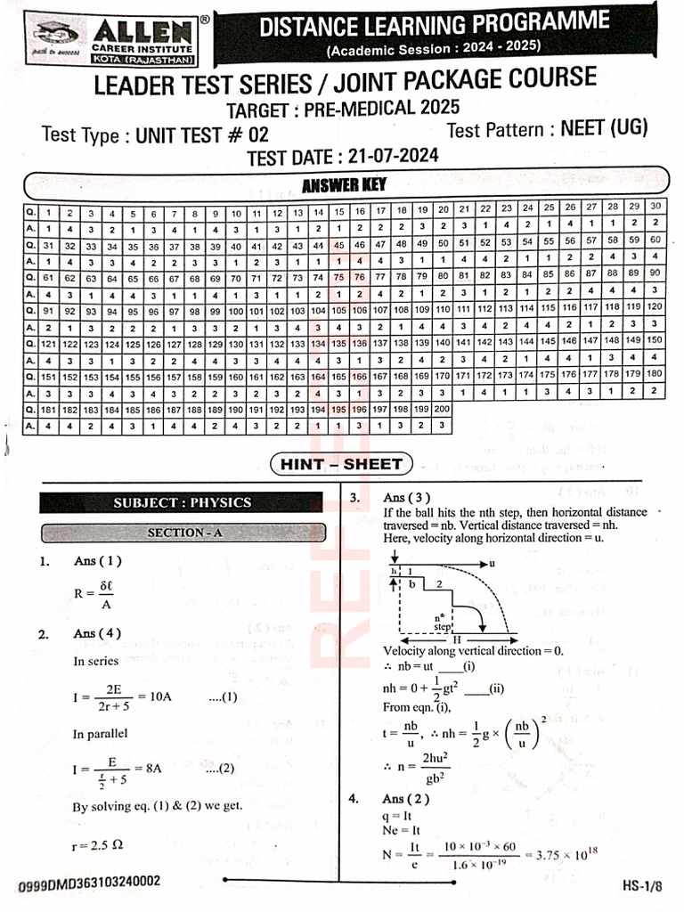 Allen DLP Unit Test-2 Scan | PDF