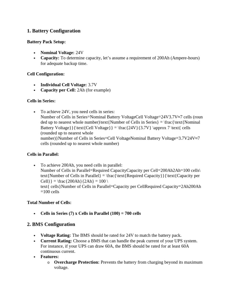 Battery Configuration | PDF | Battery Charger | Power Supply