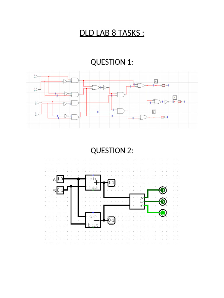 DLD Lab 8 Tasks | PDF