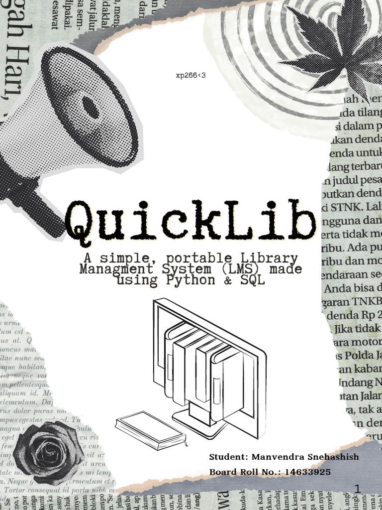 QuickLib: Python & SQL Library System | PDF