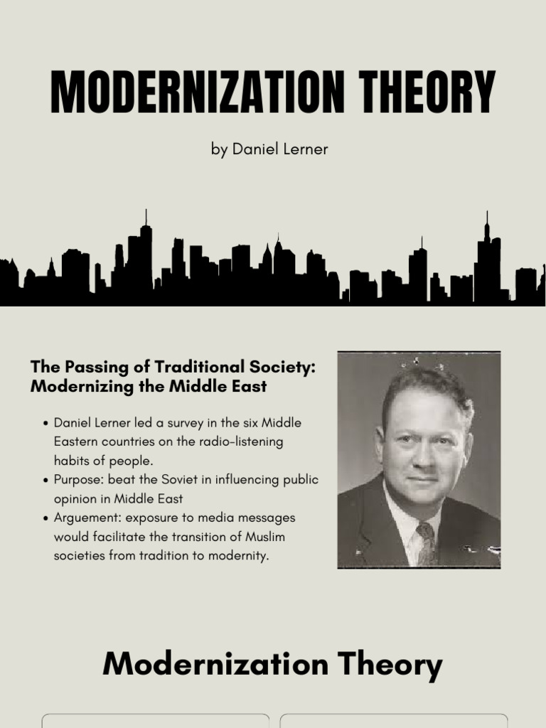 Modernization Theory by Daniel Lerner Achacoso Apostol Avila | PDF