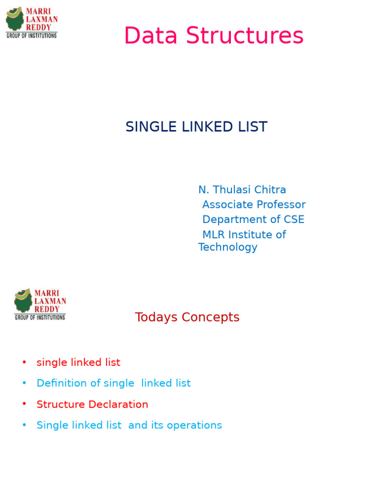 Lec2-Single Linked List | PDF | Computer Programming | Algorithms And ...