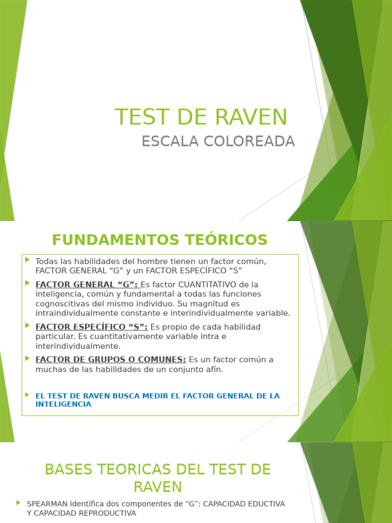 Test de Raven | PDF | Inteligencia | Ciencias del comportamiento