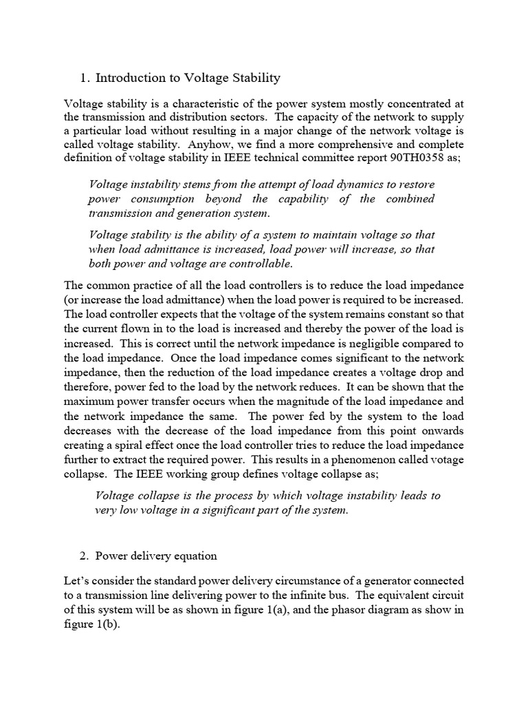 Votage Stability - 2022 | PDF | Electrical Impedance | Electric Power Transmission