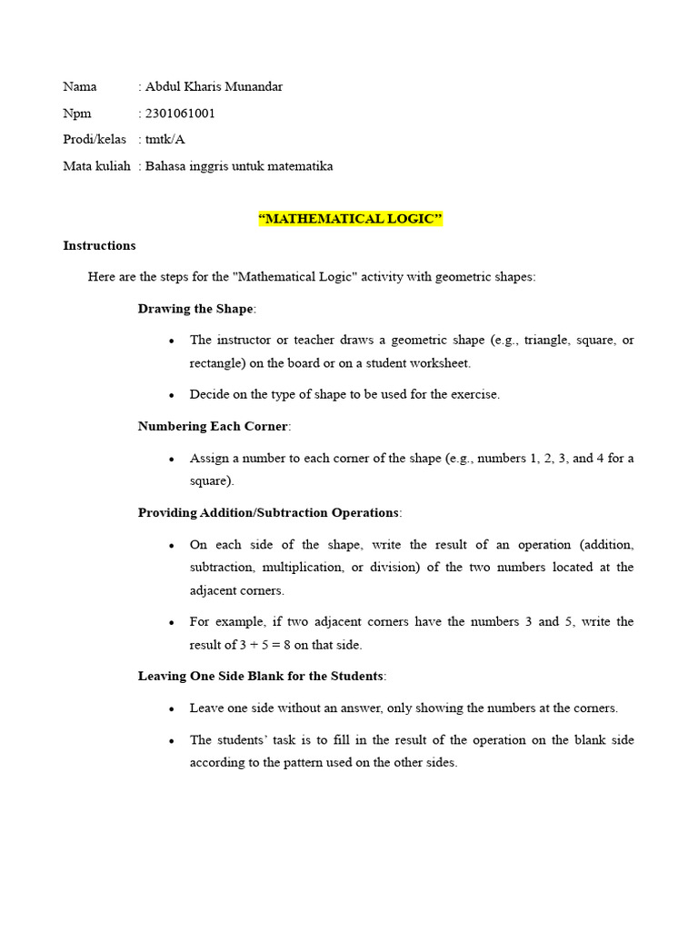 Contoh Ice Breaking Matematika | PDF