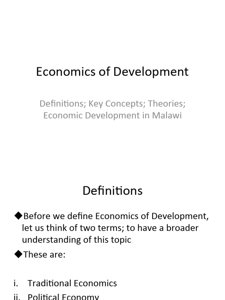 Economics of Development in Malawi | PDF | Economics | Economic Growth