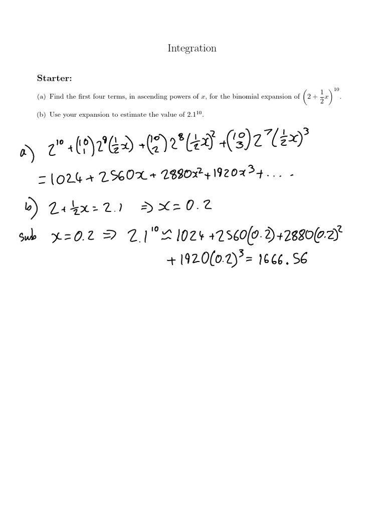 Integration Techniques and Examples | PDF | Mathematical Concepts | Algebra