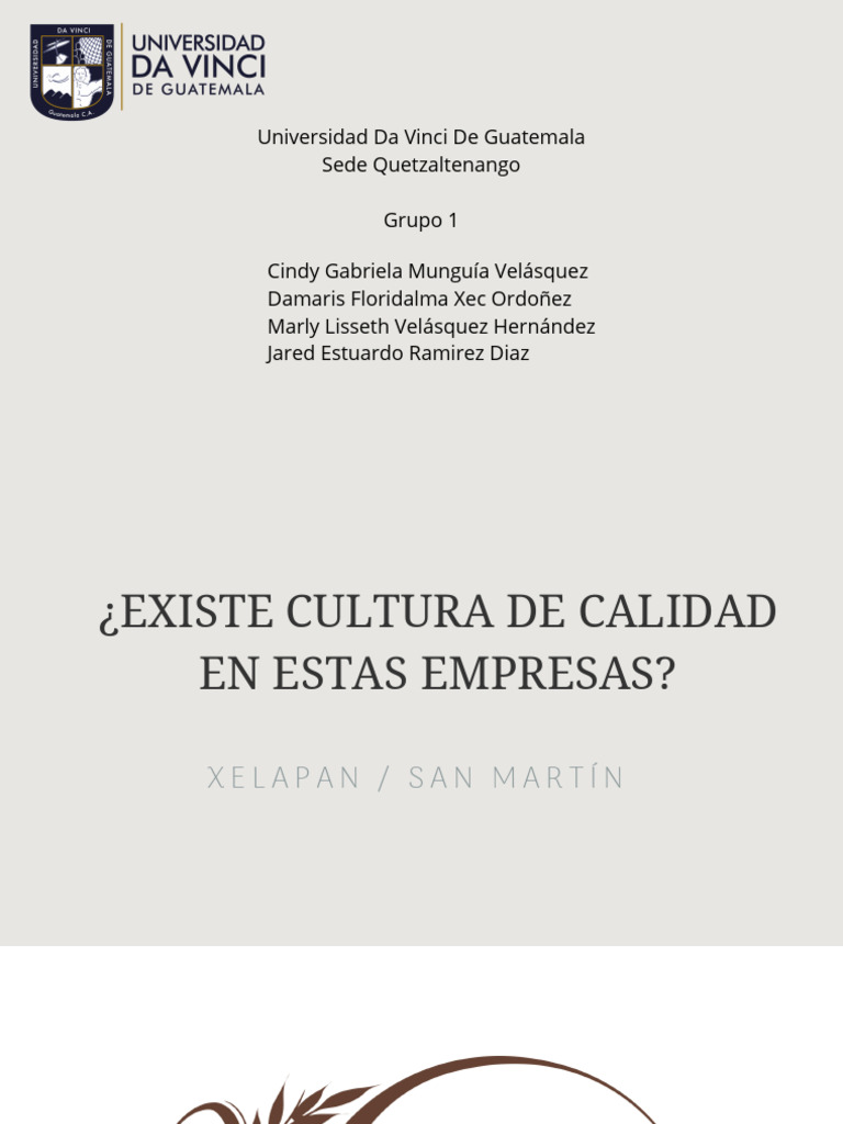 Cultura de Calidad en Xelapan y San Martín | PDF | Panes | Panadería