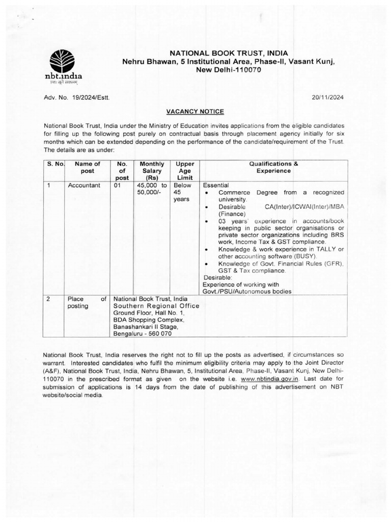 NBT Accountant | PDF