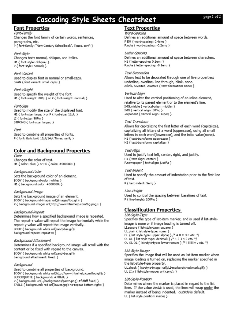 Css | PDF | Typefaces | Html Element