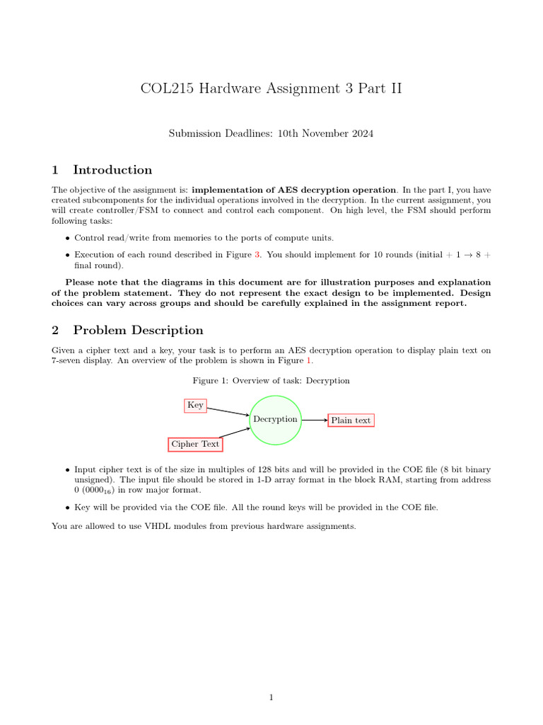 COL215 HW Assignment 3 Part II v1 | PDF | Cryptography | Computer Architecture