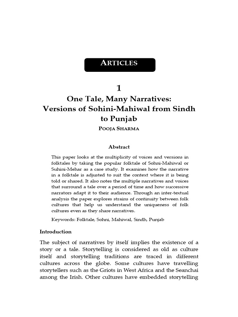 One Tale Many Narratives Versions of Soh | PDF | Folklore
