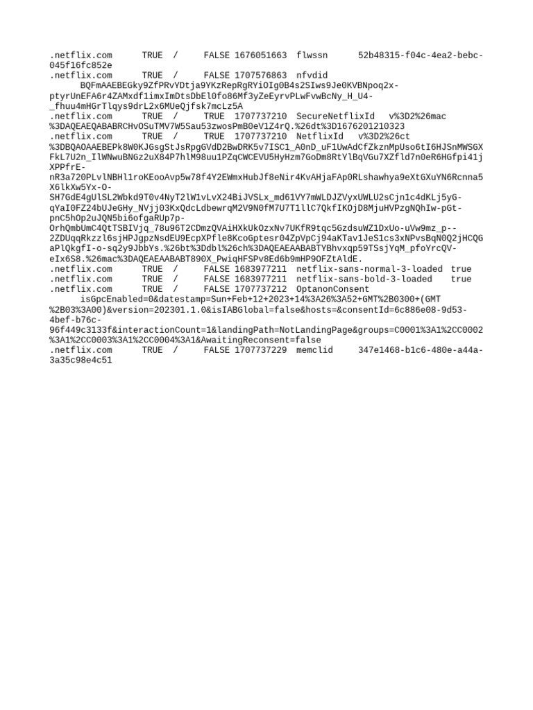 Netflix Cookie Data Overview | PDF