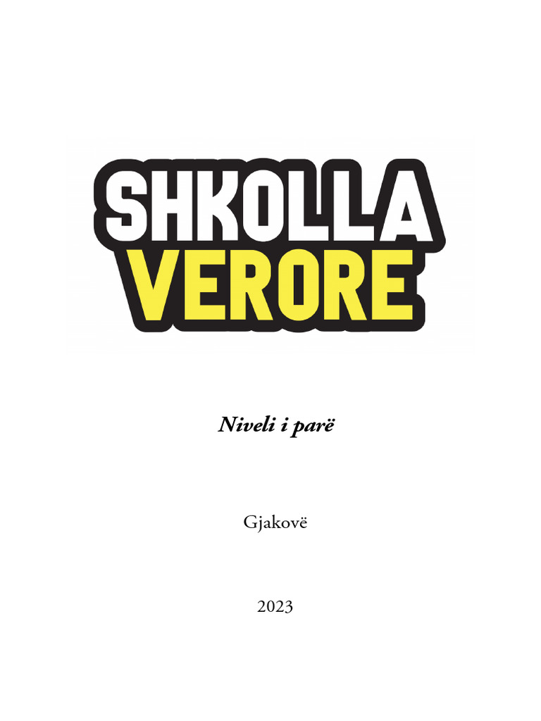 Shkolla Verore - Niveli I Parë | PDF