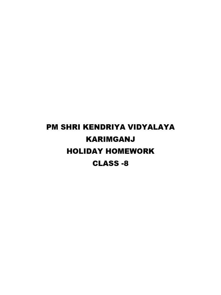 Class 8 Home-Work SKT-1 | PDF