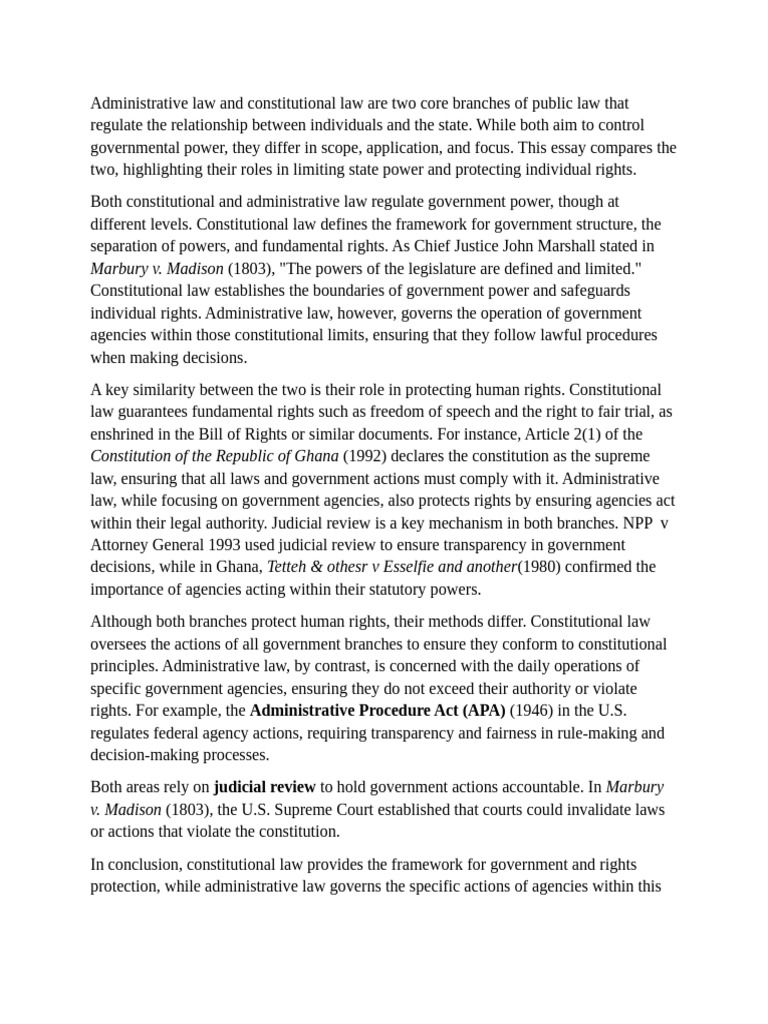 Comparing Administrative and Constitutional Law | PDF | Administrative ...