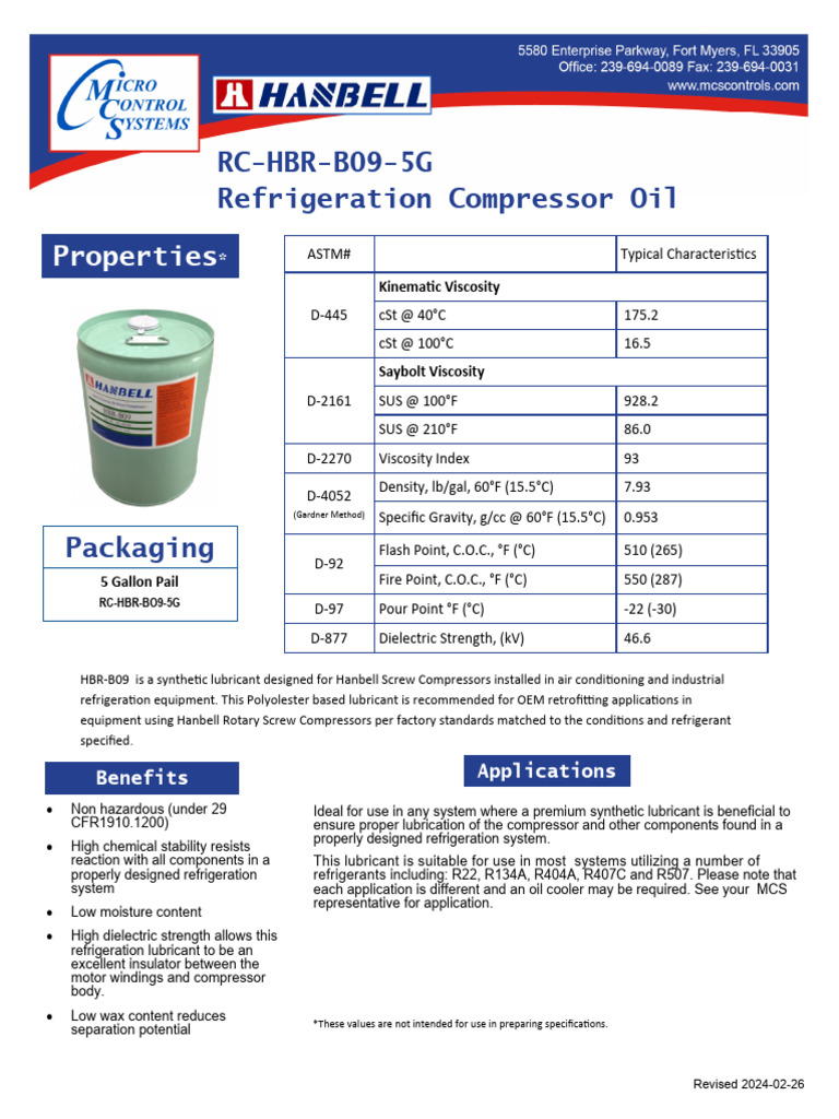 Hanbell HBR B09 OIL Spec SH | PDF | Firefighting | Personal Protective ...